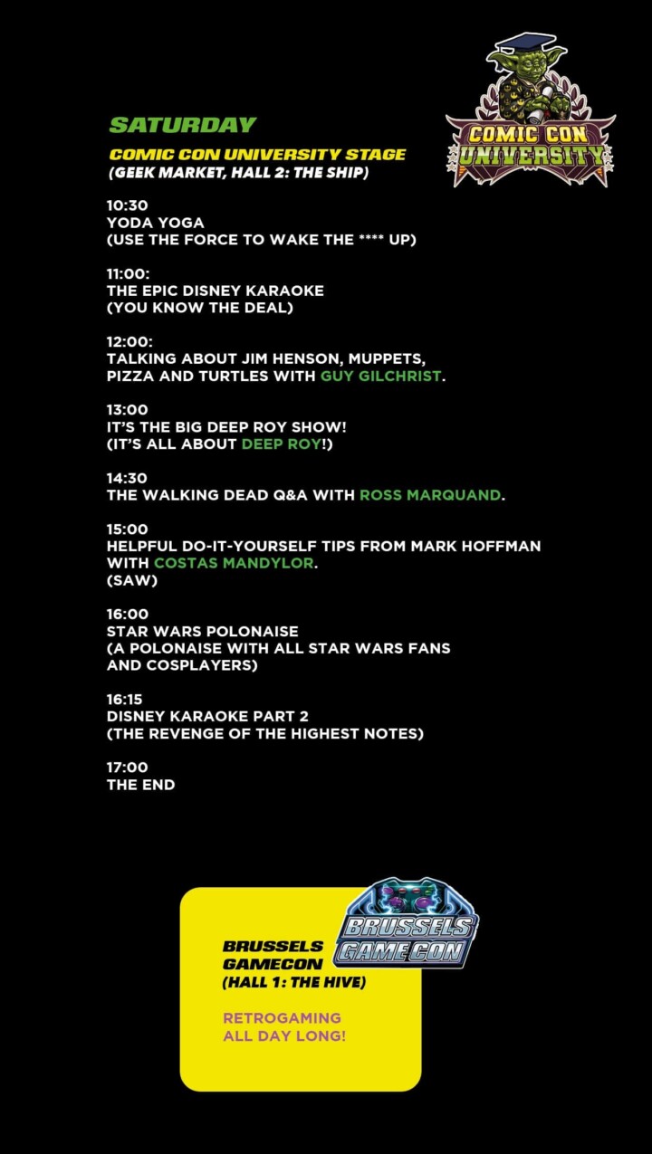 Programme - Comic Con Brussels