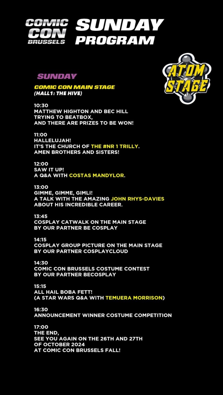 Programme - Comic Con Brussels