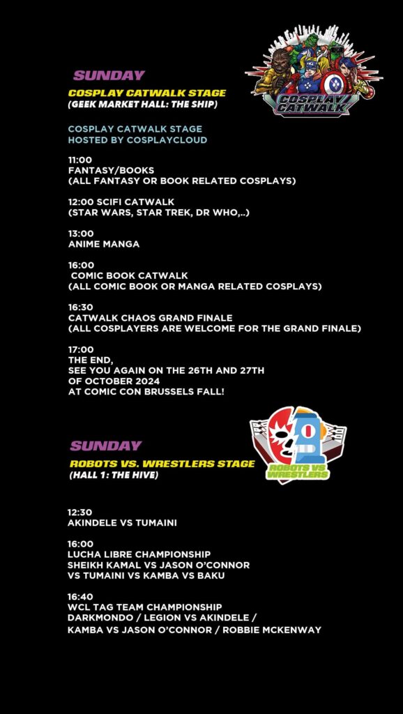 Programme - Comic Con Brussels