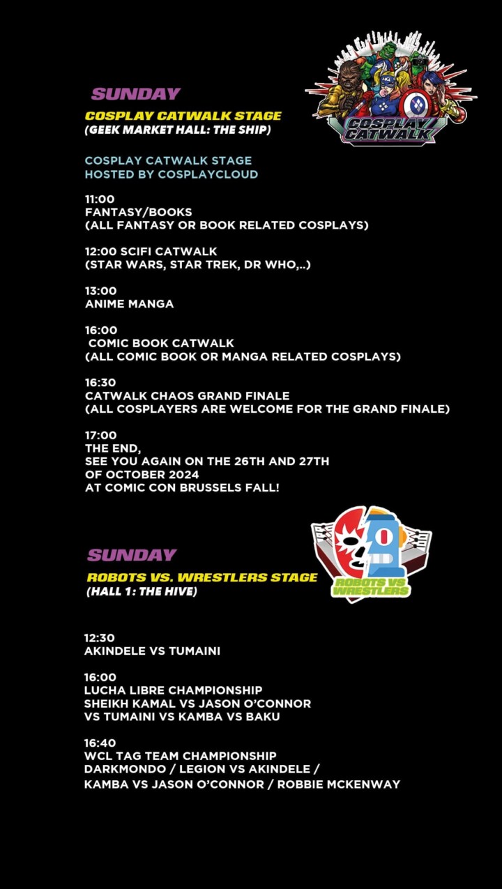 Programme - Comic Con Brussels